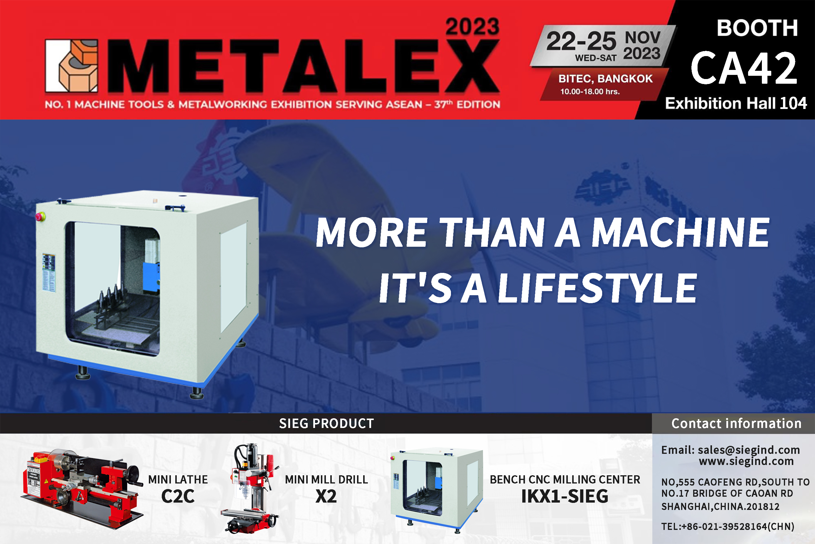 Welcome to Our Booth at "METALEX Thailand" 2023 | Shanghai Sieg Machinery Co., Ltd.