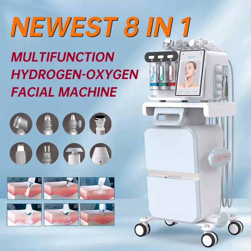 8 In 1 Hydro Dermabrasion Oxygen Facial Machine Salon Qaulity