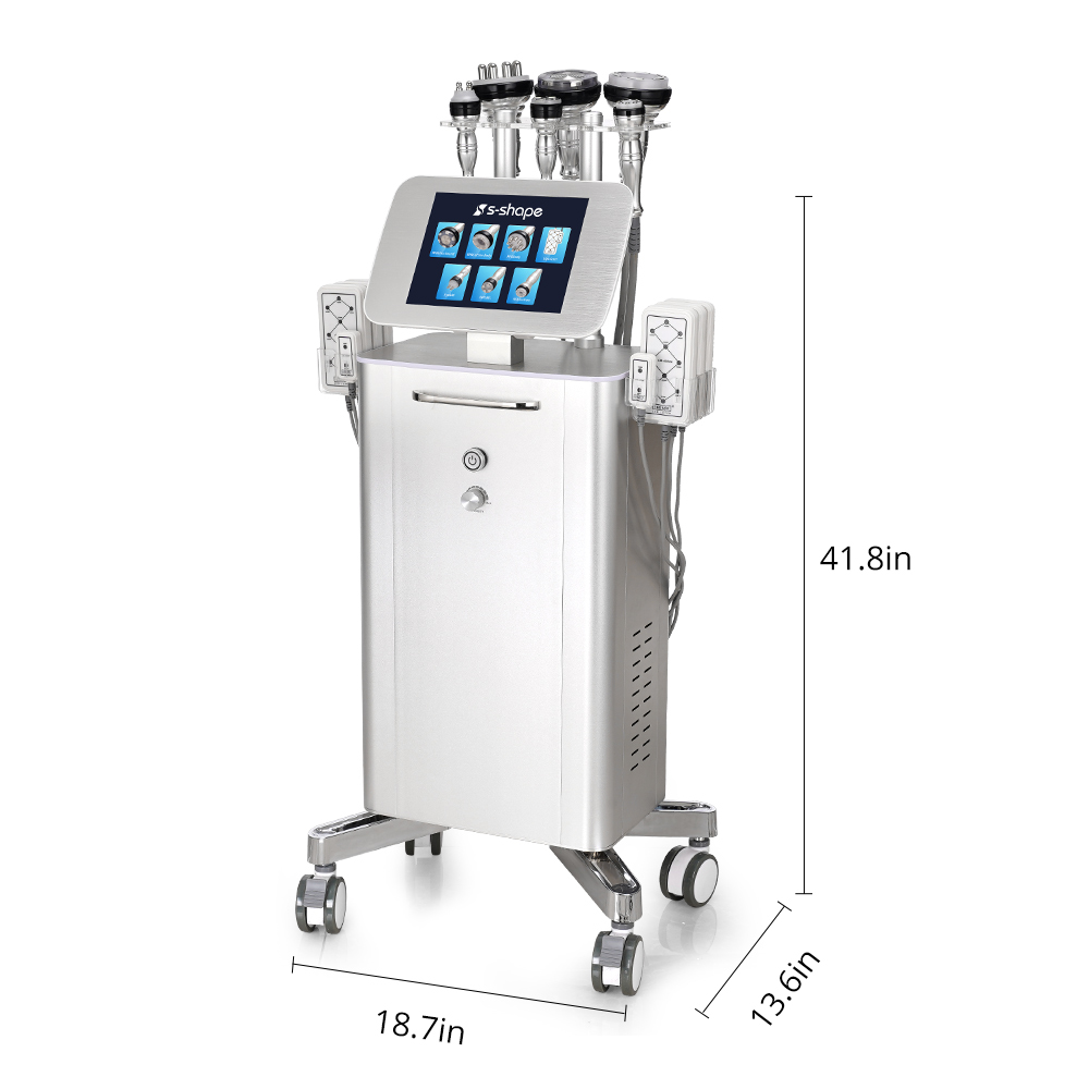 Standing Metal 7 in 1 S Shape 30K Cavitation Body Contouring Machine