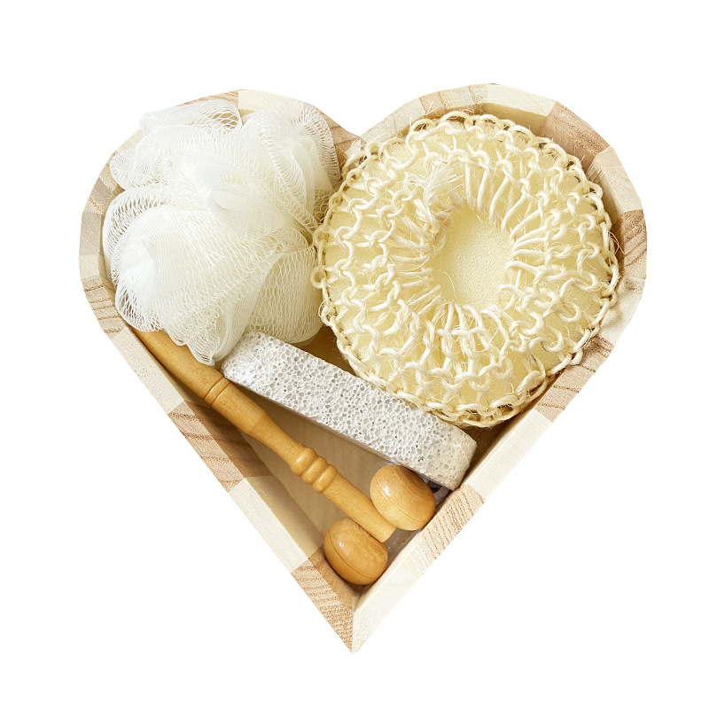 Bath Set Loofah Skincare Kit Brush Cleaner Tool Spa Gift Box ...