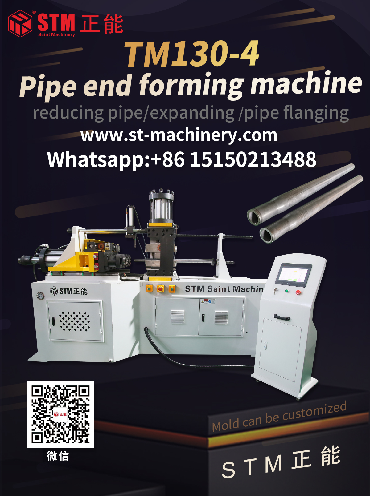 STM Pipe end forming machine for Reducing/Expanding/Flanging