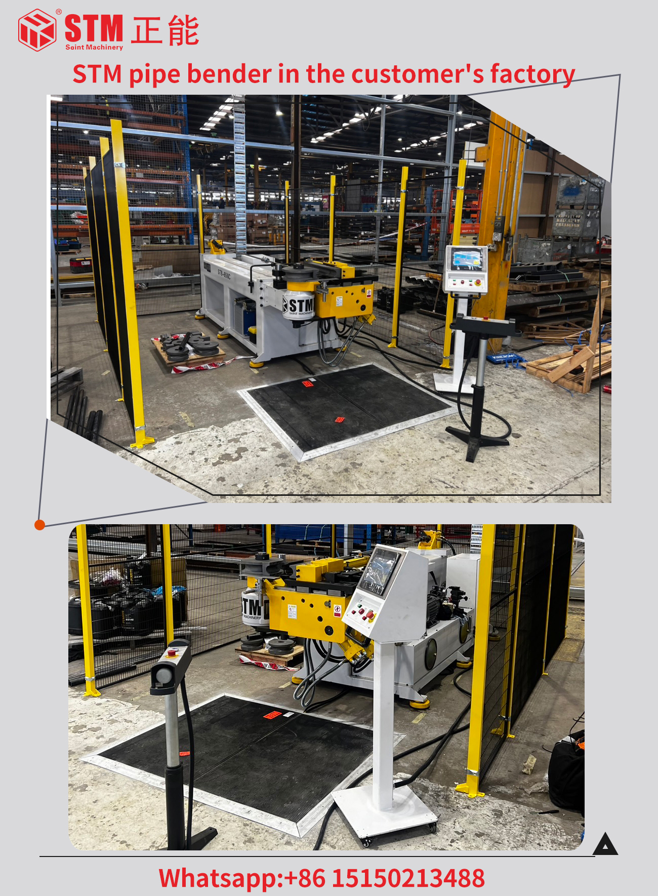 STM STB-65NC pipe bender in the customer's factory