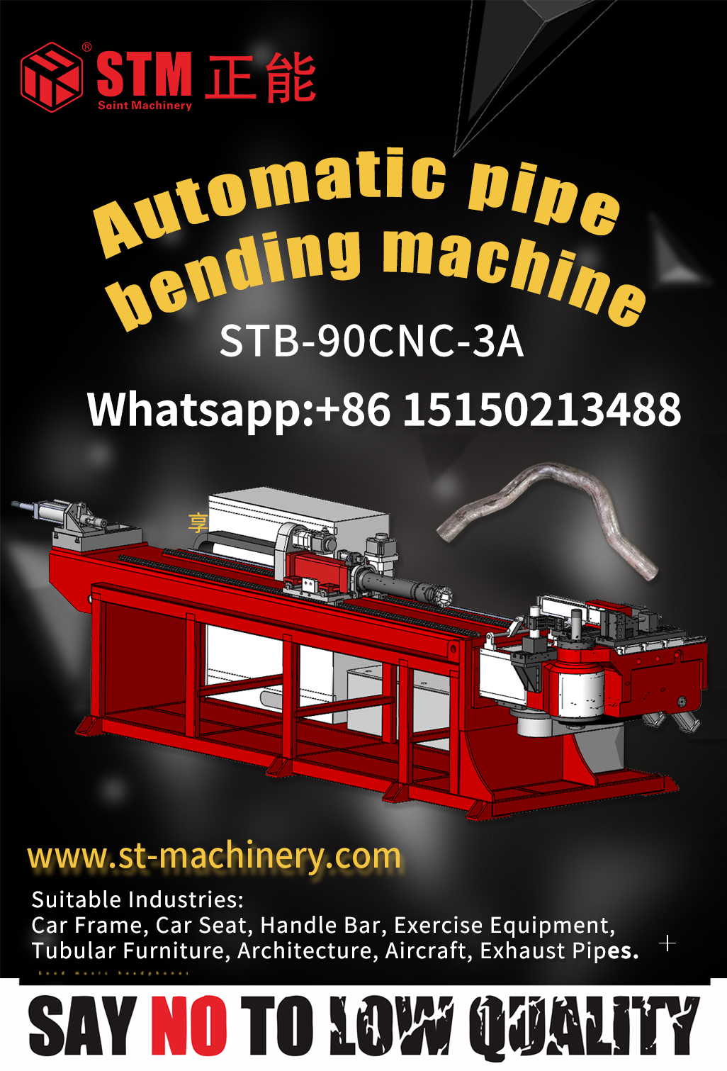 STM STB-90CNC-3A Automatic pipe bending machine STM Saint Machinery is ...