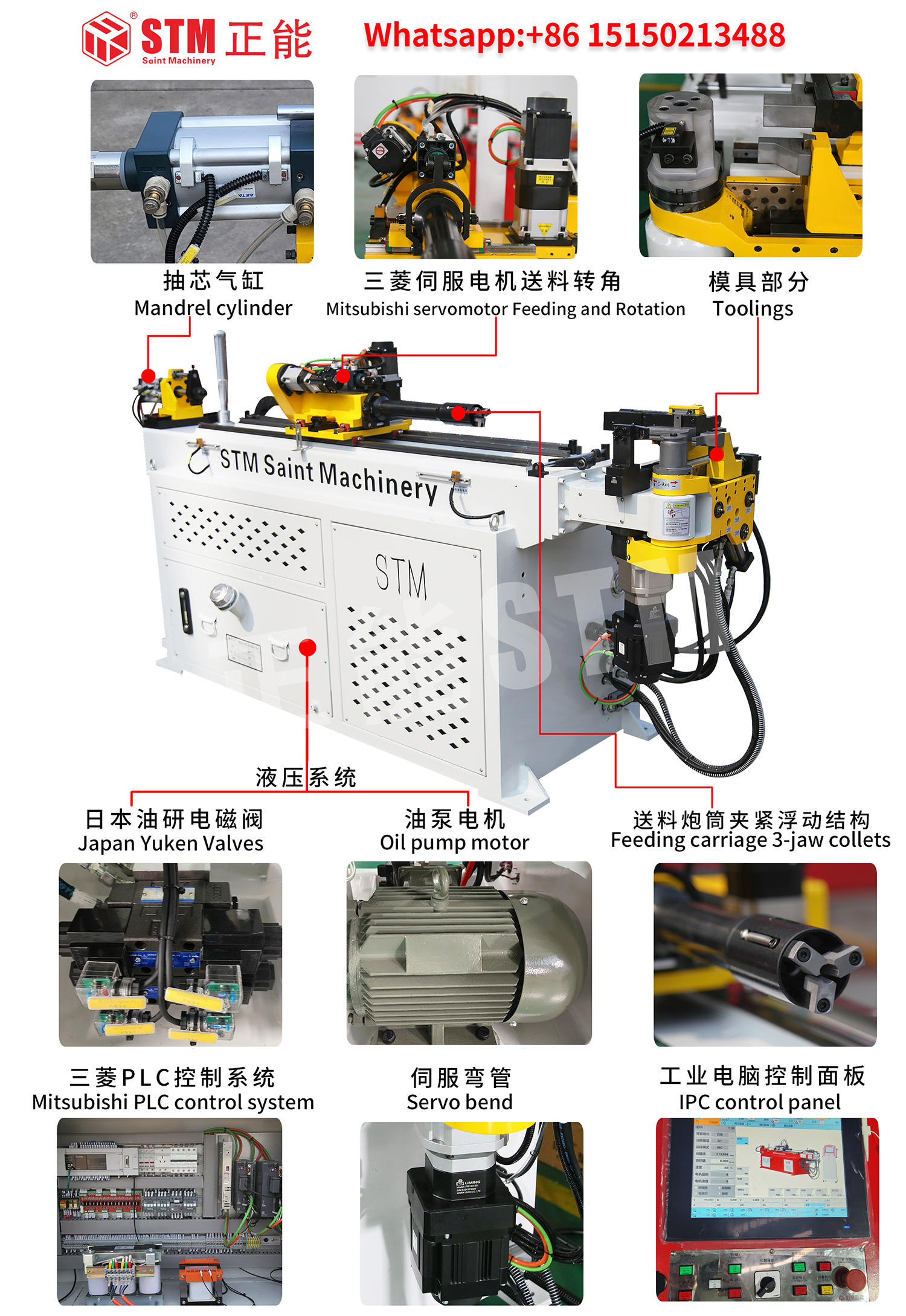 STB-18CNC-3A Automatic pipe bending machine, accurate pipe bending ...