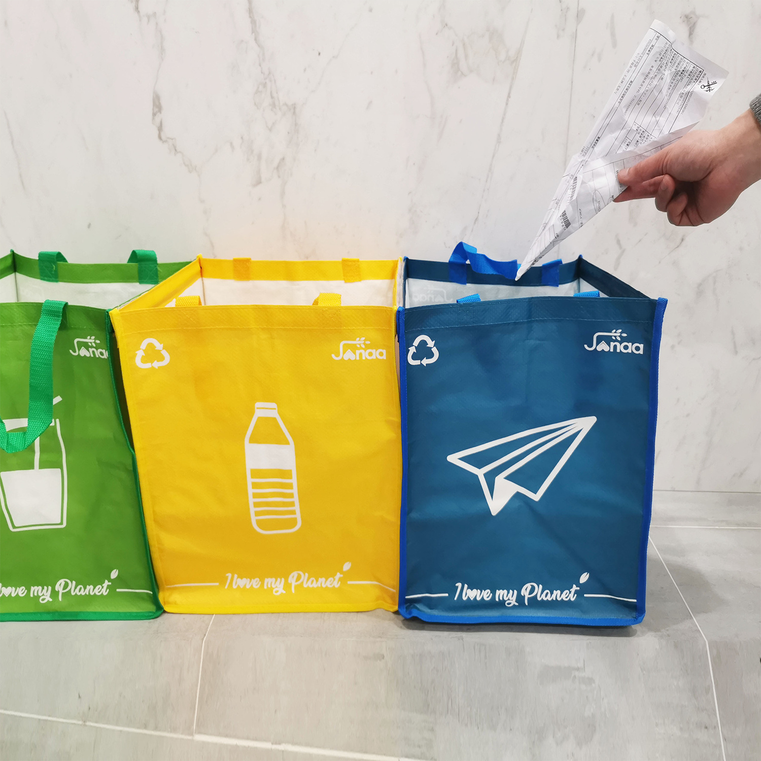 Separate Recycling Waste Bin reusable recycling Kitchen cement green ...