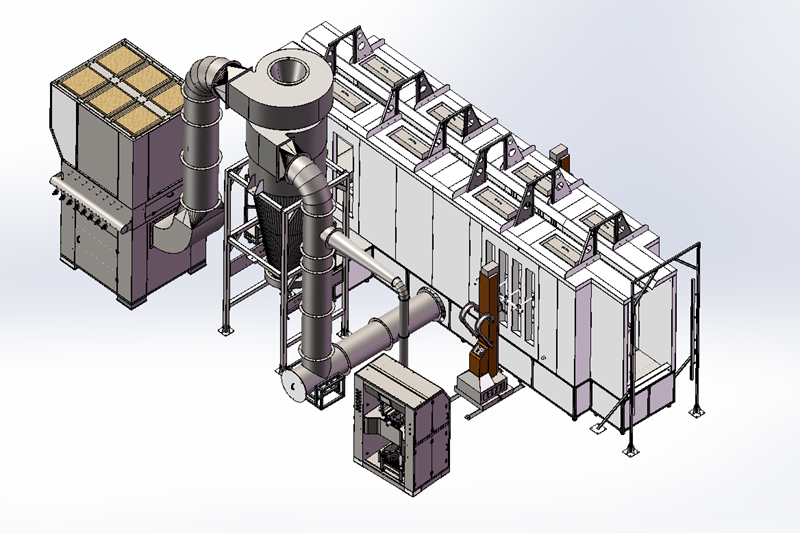 Automatic Cyclone Powder Coating Booth System