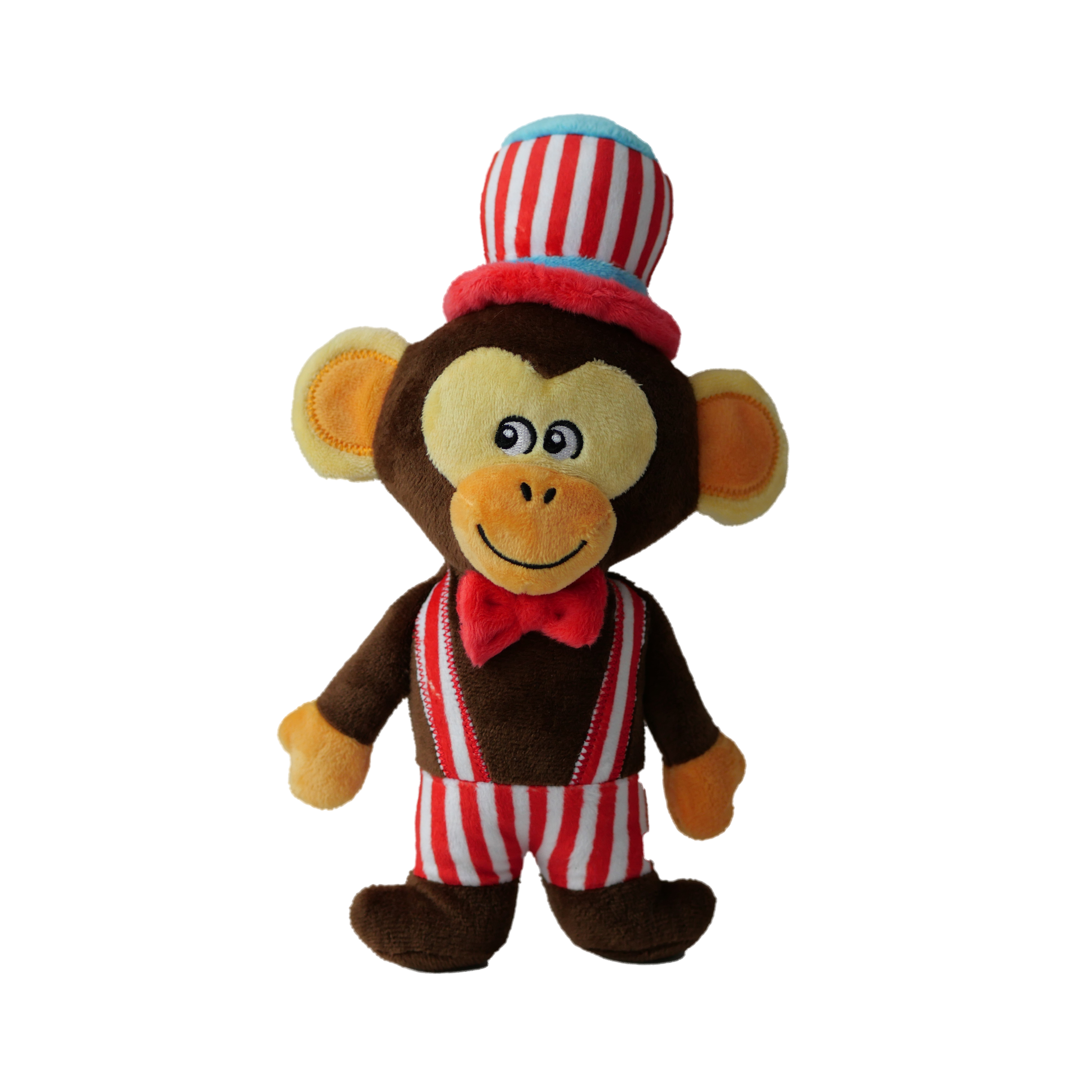 Circus Collection Monkey with striped overalls Dog Toy manufacturer ...