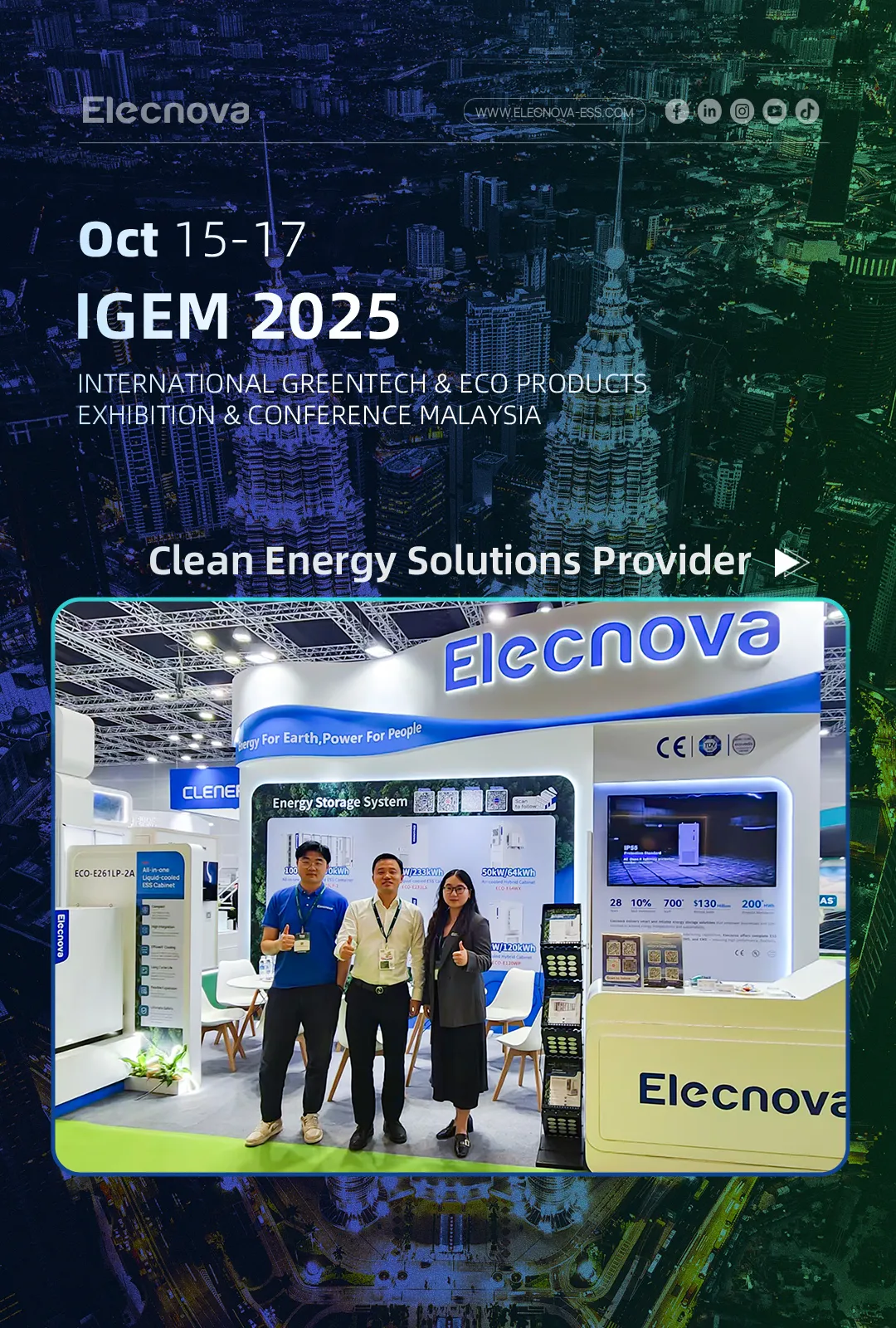 Elecnova at Malaysia's IGEM Green Energy Exhibition: Supporting ...