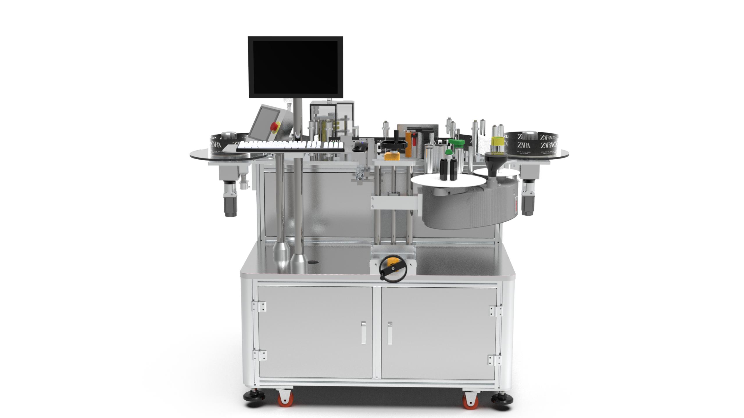 Auto ZARA Woven tag roll to roll label applicator labeling machine