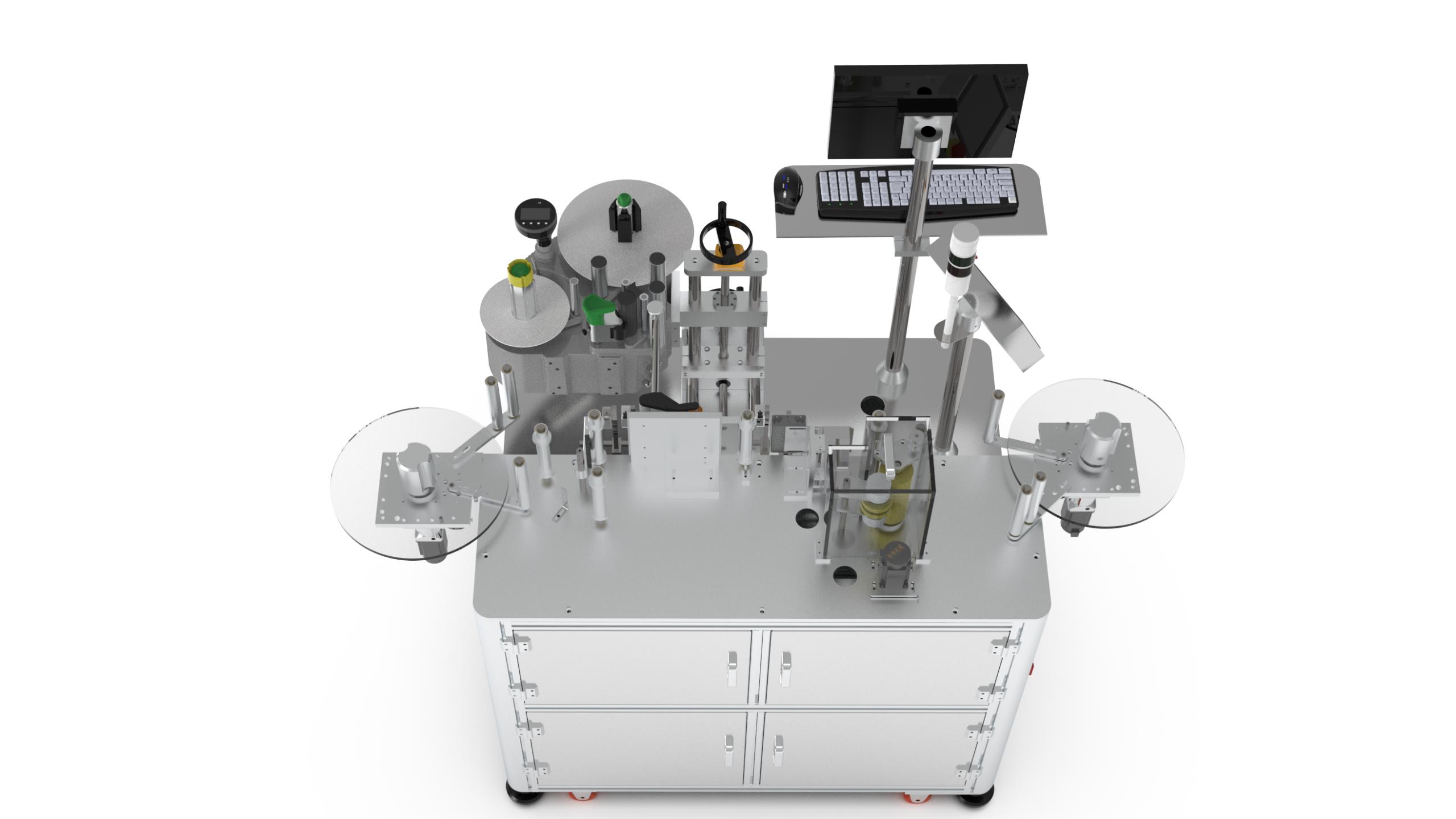 Auto ZARA Woven tag roll to roll label applicator labeling machine