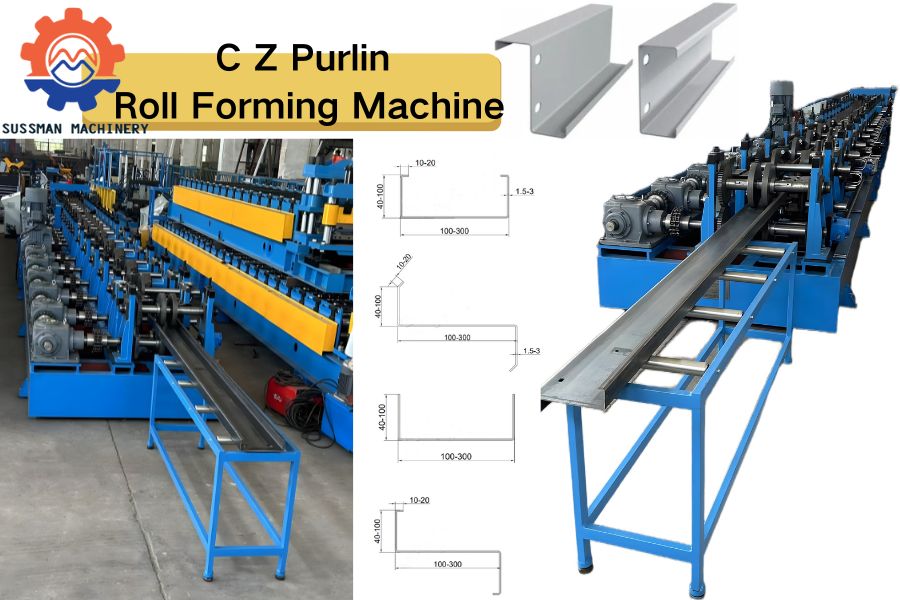 C U Z Section Interchangeable Shaped Metal Purlin Frame Roll Forming ...