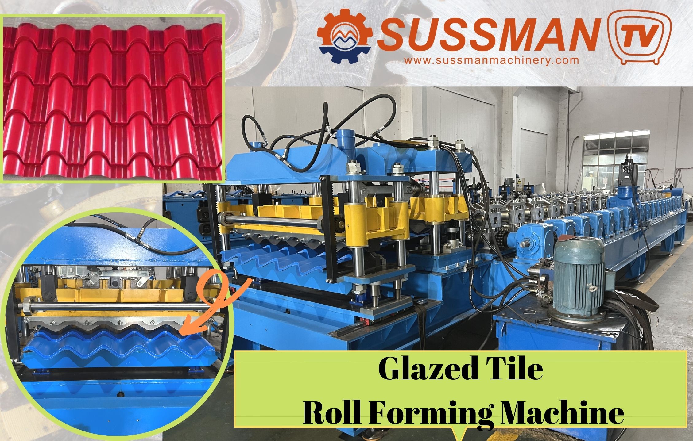 Glazed Tile Roll Forming Machine with Electronic Front Cutting