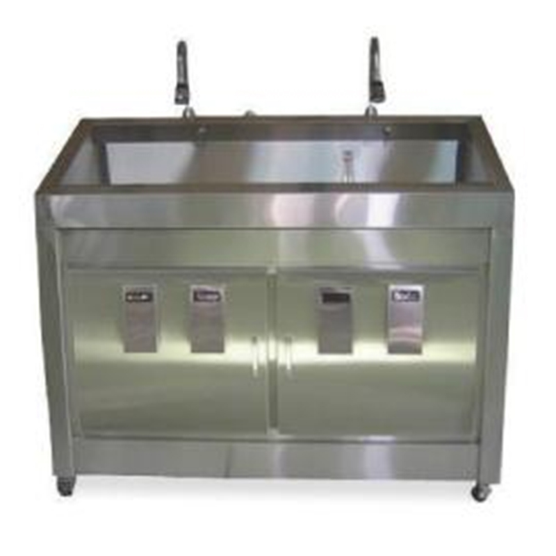 MN-SUS146 Double-bowl Stainless Steel Sink with Two Lockers for Hospital