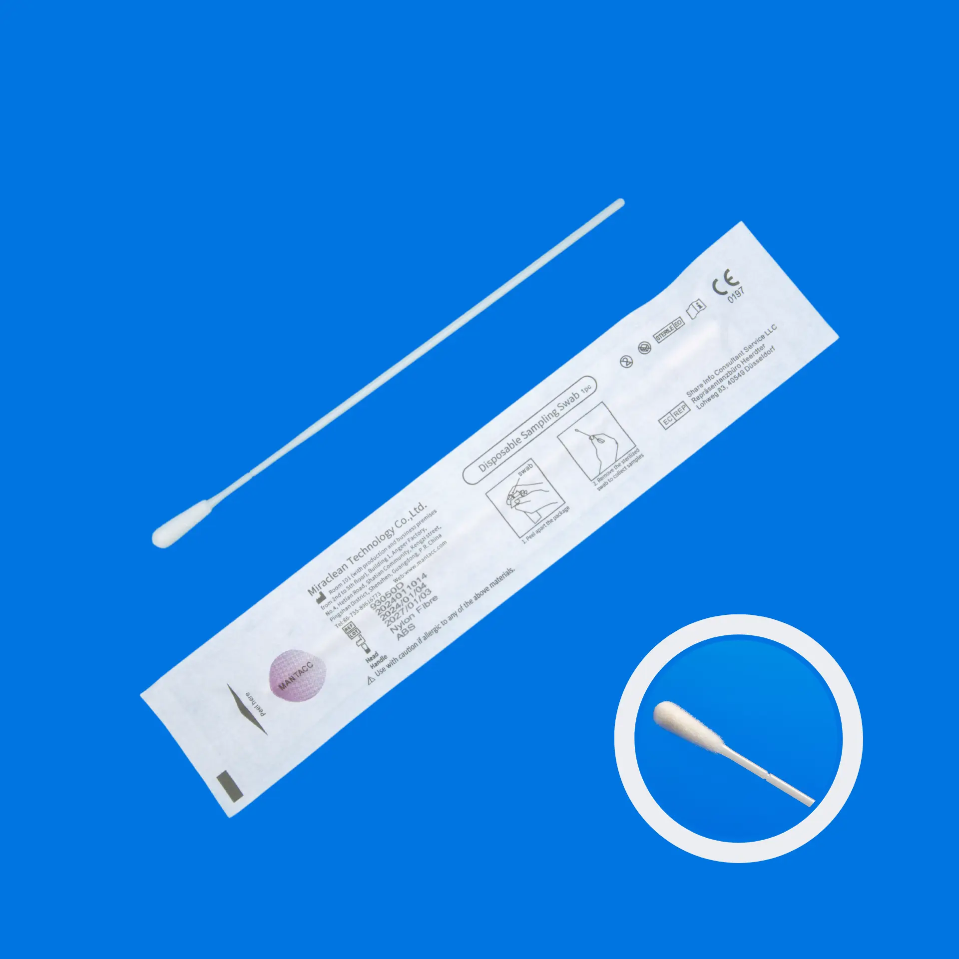 Sterile Flocked Oropharyngeal Swabs | 6" Standard Throat Testing Swabs ...
