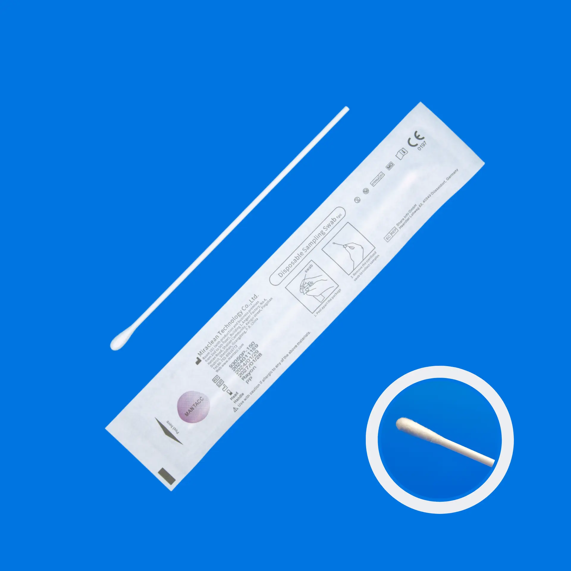 93050P-150 6'' Sterile Standard Polyester Oropharyngeal Swabs w/Hollow ...