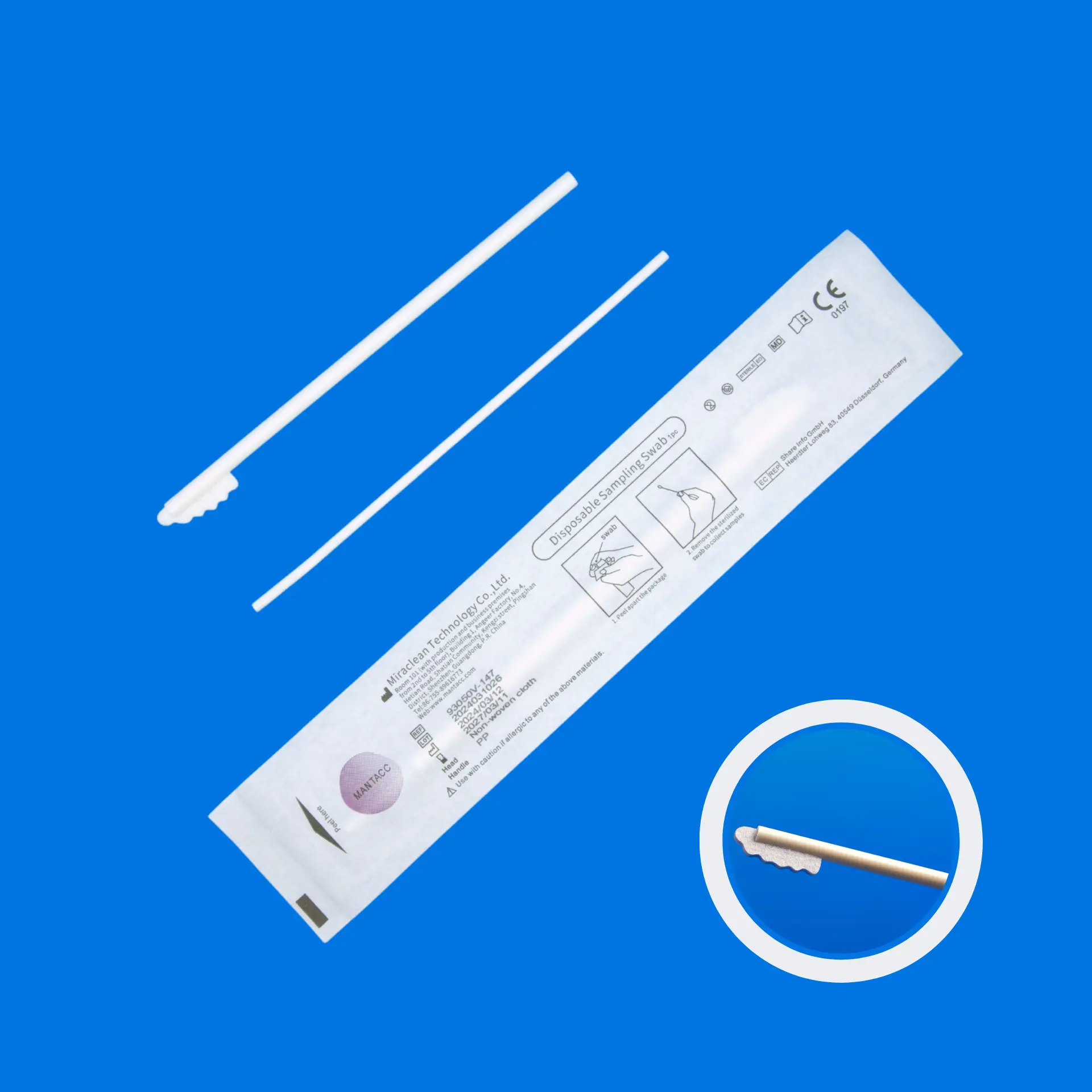 93050V-147 6'' Sterile Serrated Polyester Tip Oral Swabs w/PP Handle ...