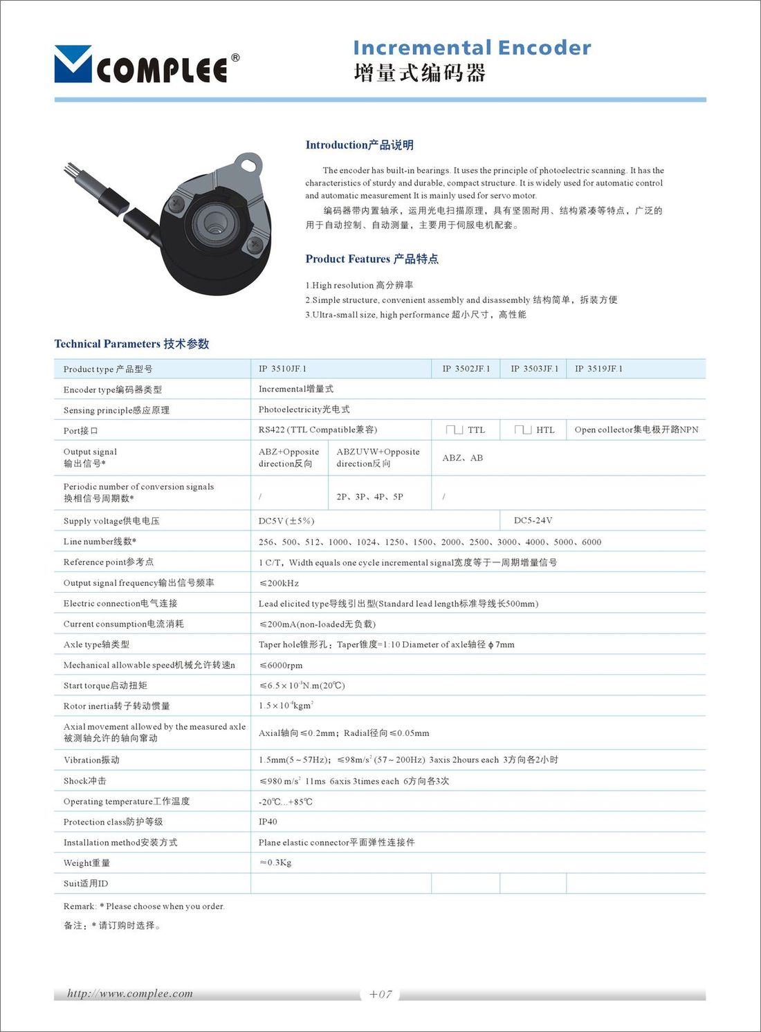 58 Series Incremental / Incremental Sine-cosine Encoder manufacturer ...