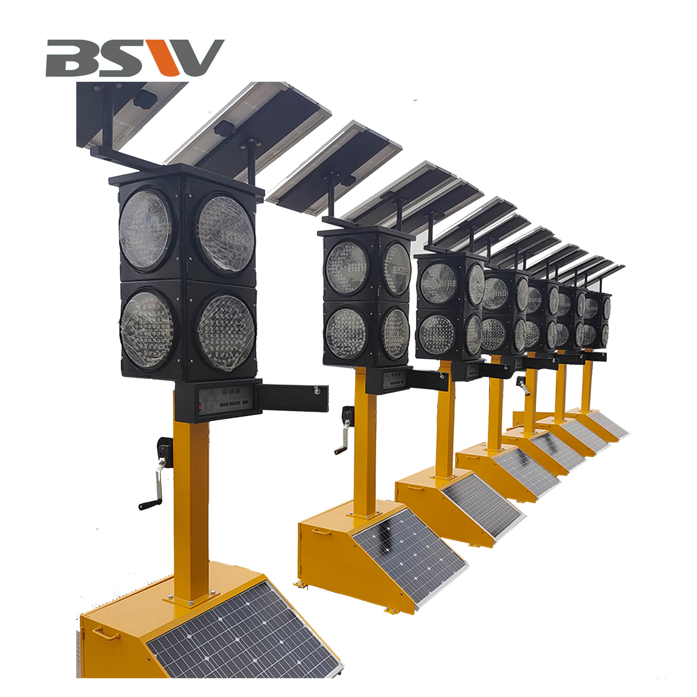 Portable 200m 300mm Smart LED Traffic Signal Lights Red-Yellow-Green ...