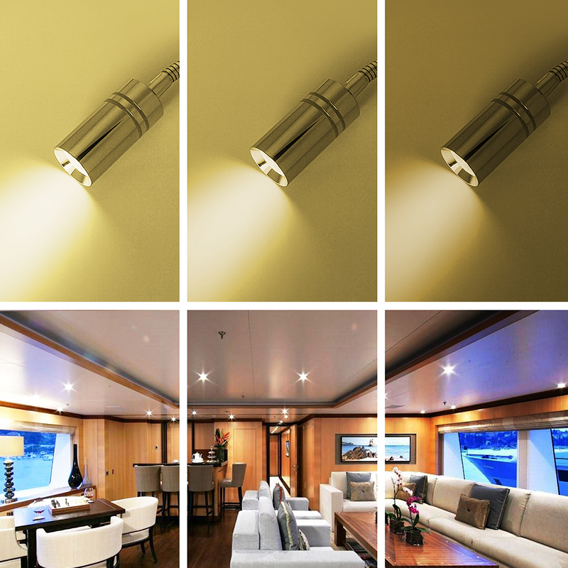 Interior 12V LED Flexible Gooseneck Reading Lights With Blue Lighting