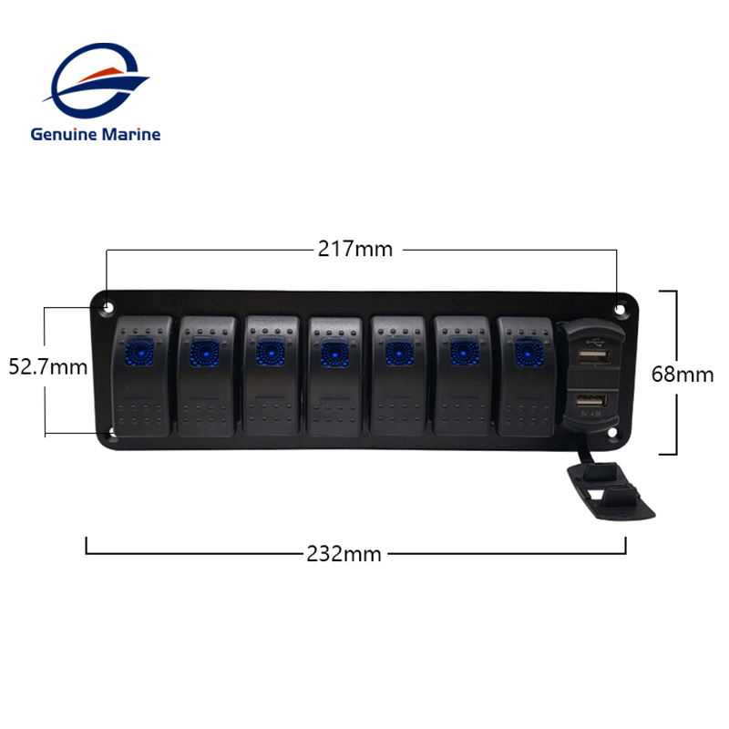 Switch Panel-7 Gangs With USB Charger