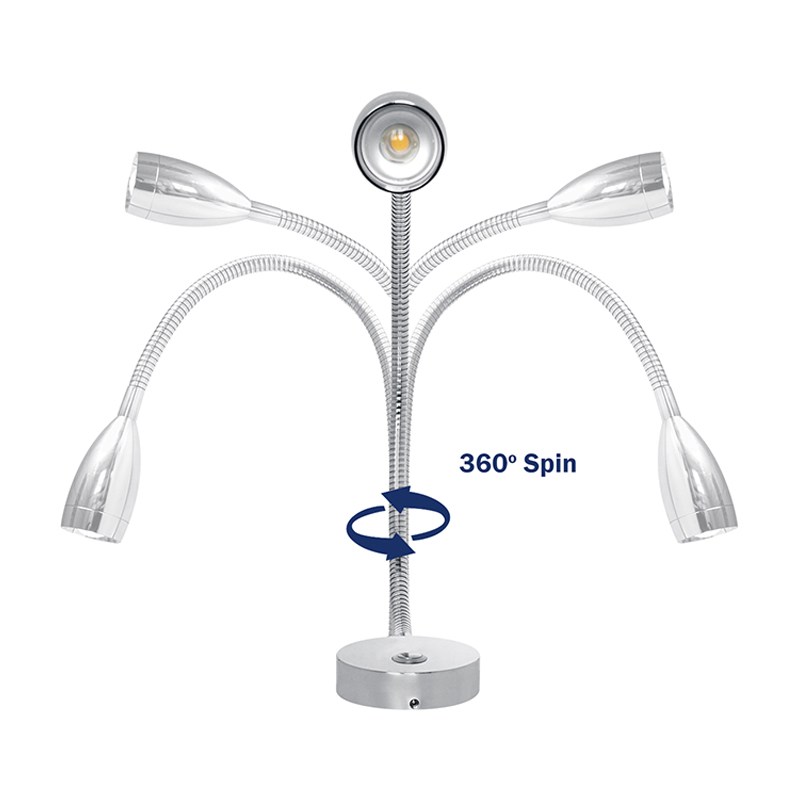 Interior 12V LED Flexible Gooseneck Reading Lights With Blue Lighting