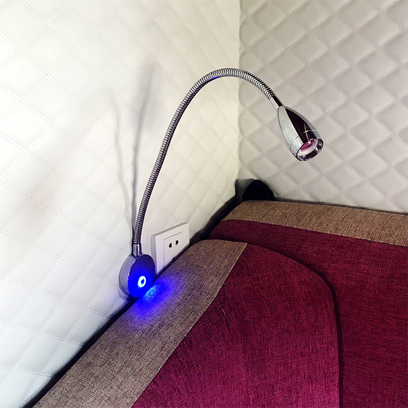 Interior 12V LED Flexible Gooseneck Reading Lights With Blue Lighting