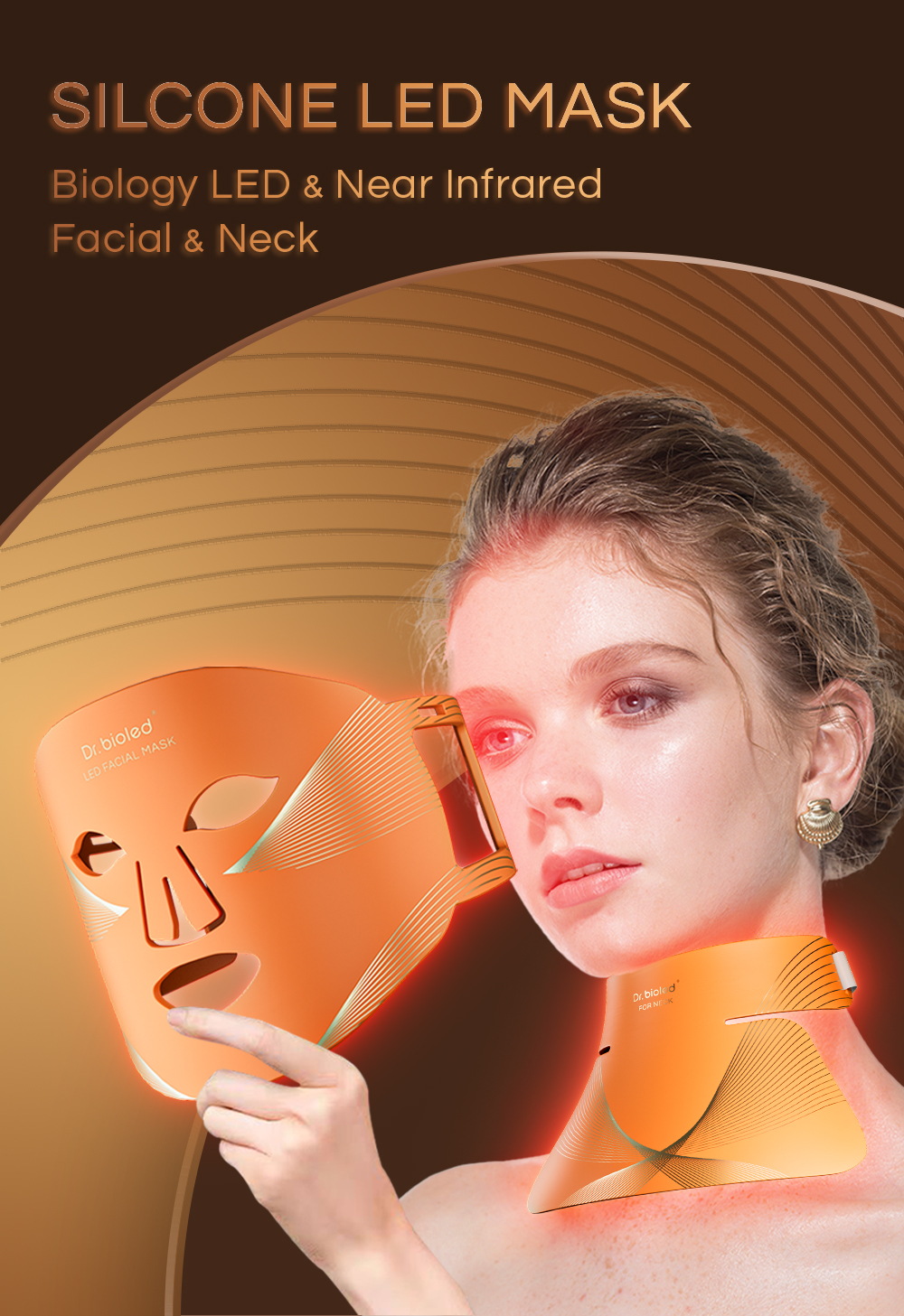 Dr.Bioled Near Infrared and 7 led Light Therapy LED Face and Neck Mask