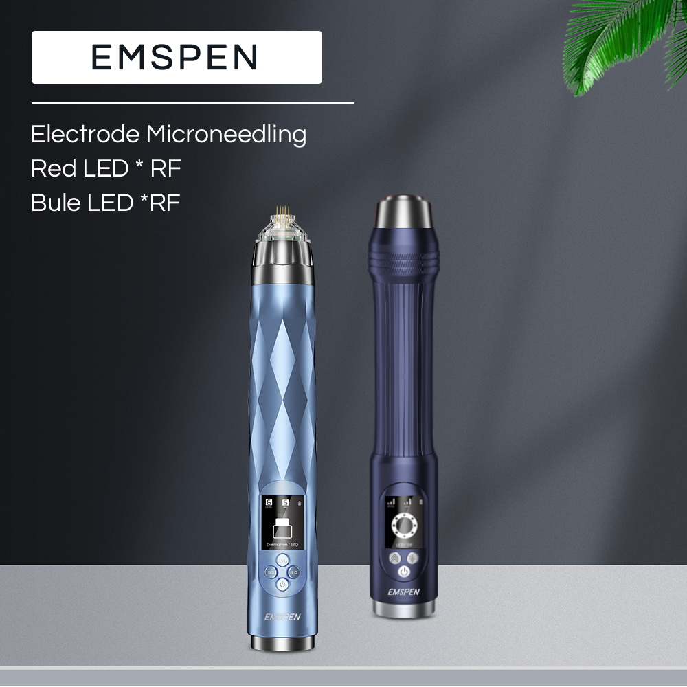 Electrode EMS Powered Microneedling Dermapen Microcurrent RF LED Facial ...