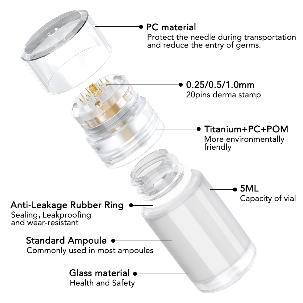 Dr. roller Hydra Needle Facial Microneedling Derma Stamp 20 Pins With ...