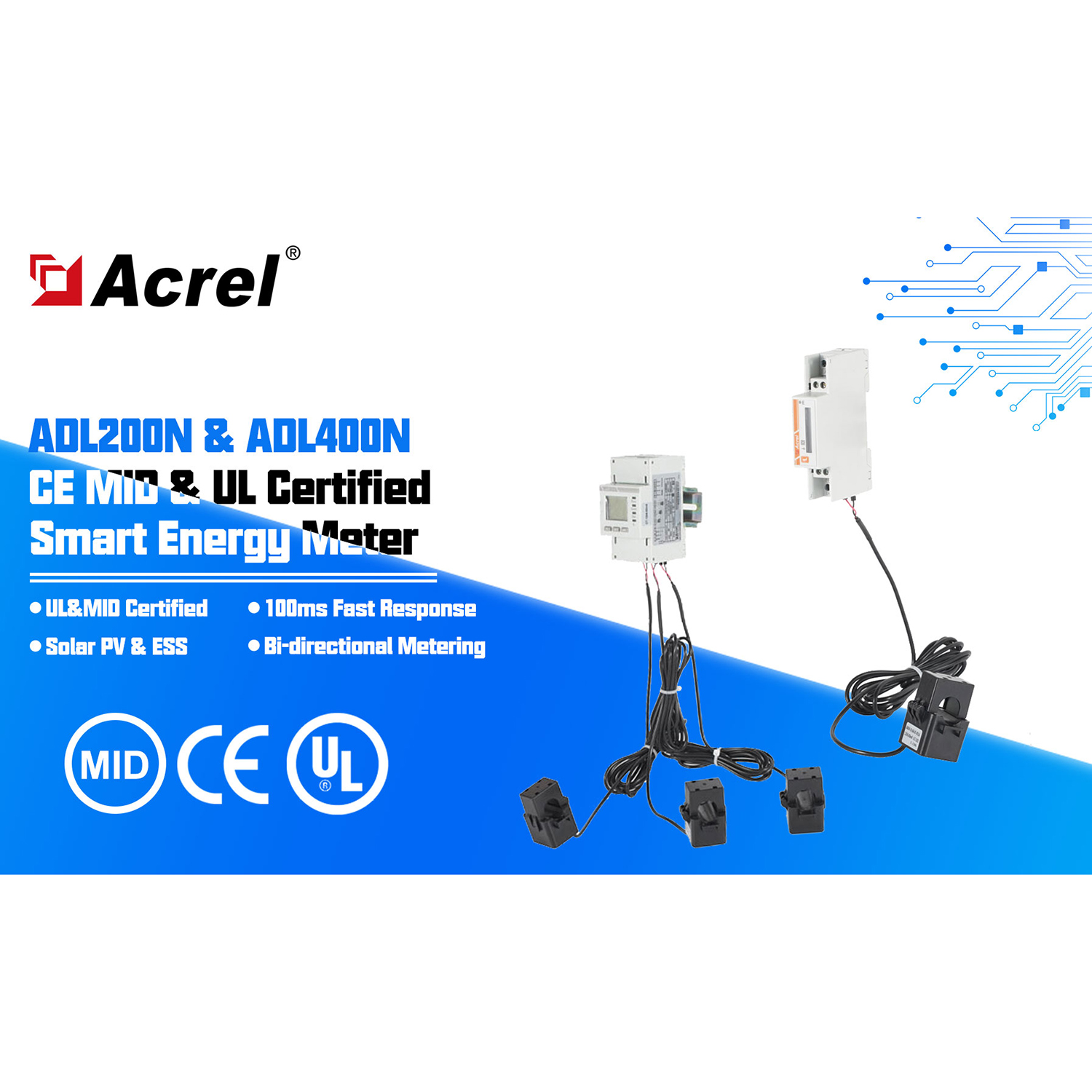 Acrel ADL400N-CT series DIN-rail mounted multifunctional electric ...
